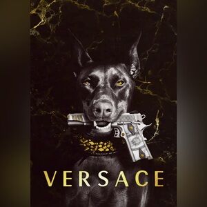 Other | Luxurious Lap Dogs Doberman Pincher Luxury Wall Art Versace ...